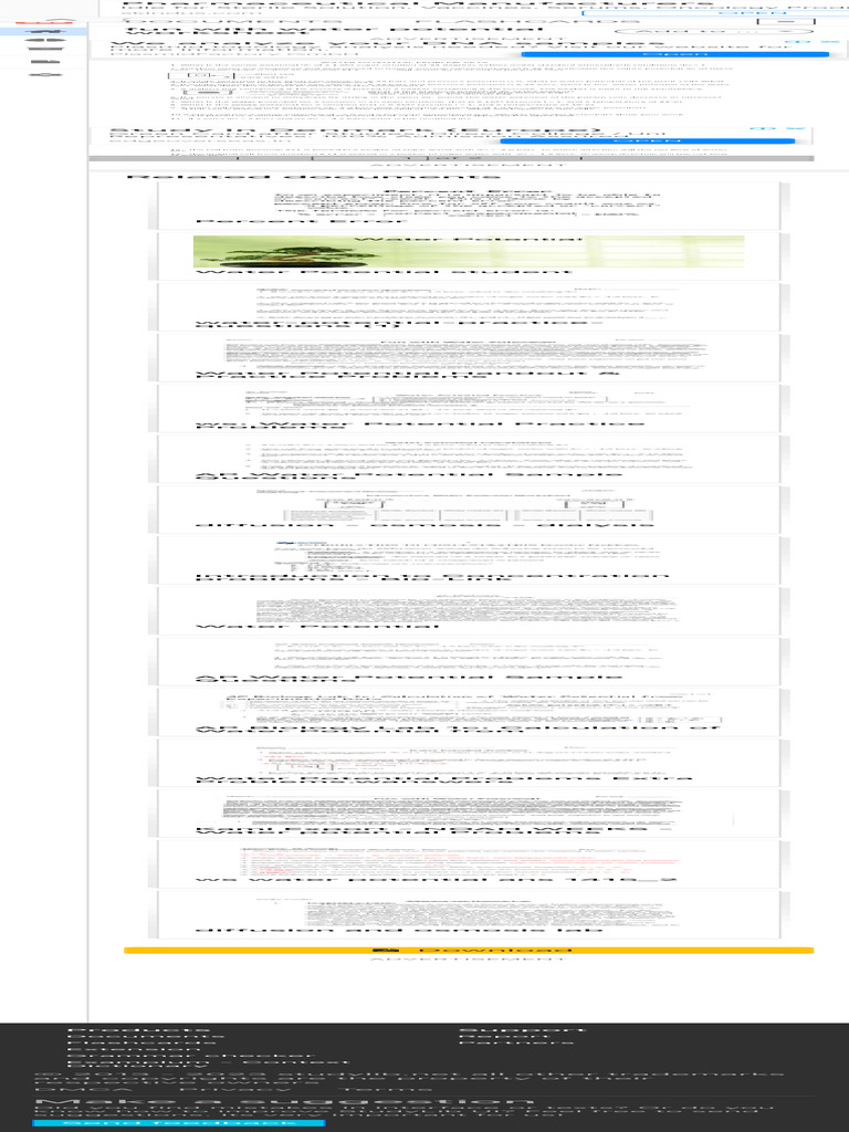 Fun With Water Potential Worksheet | PDF | Water | Chemistry
