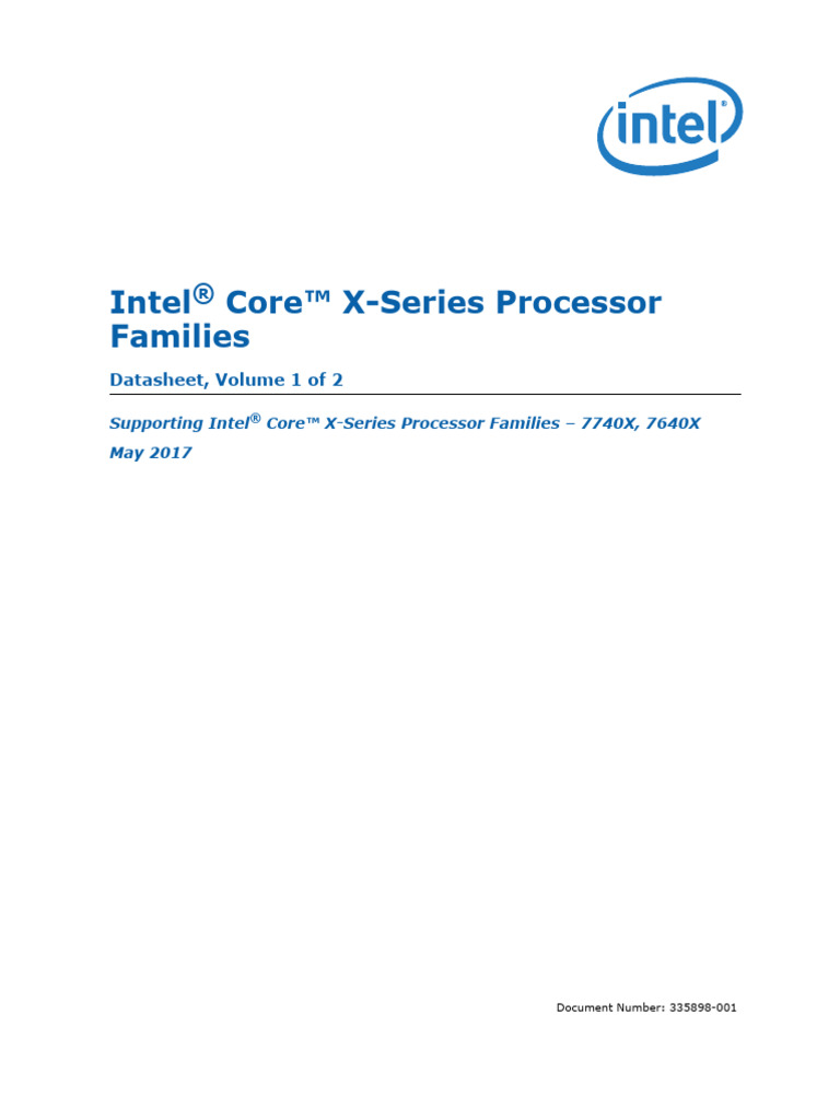 7th Gen X Series Datasheet Vol 1 | PDF | Dynamic Random Access Memory | Central Processing Unit