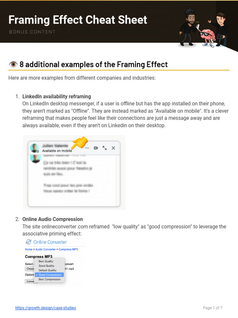 Framing Effect Cheat Sheet | PDF | Framing (Social Sciences) | Privacy