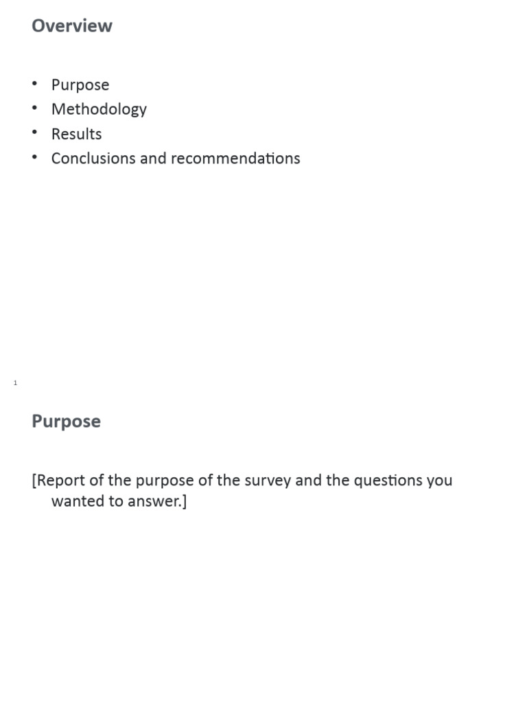 Templates and Examples Survey Report | PDF | Data | Methodology