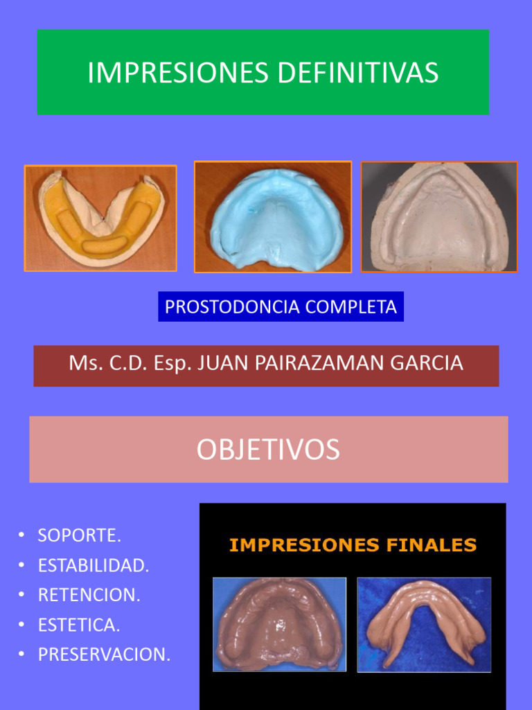 TEORÍA 10.3 Impresiones Definitivas Protesis Total | PDF