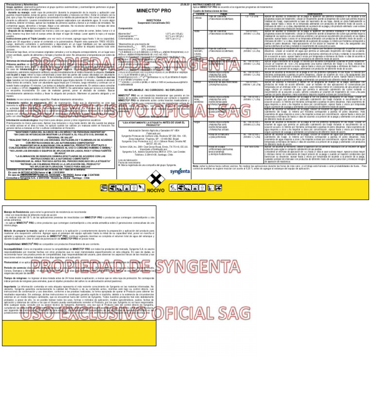 Minecto Pro 30-10-2020 | PDF | Agua | Insecticida