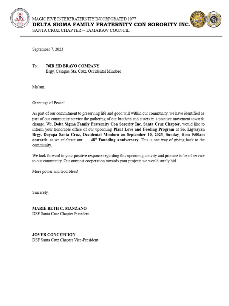 DSF Invitation Letter | PDF