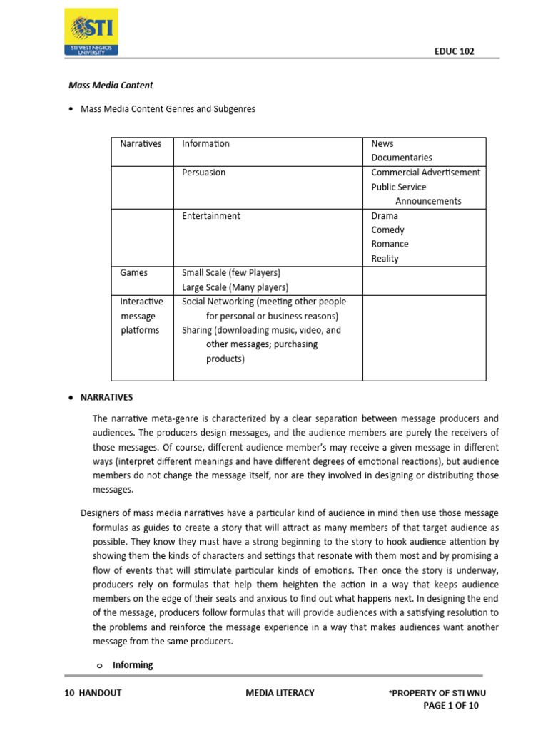 10 Handout | PDF | Reality Television | Wiki