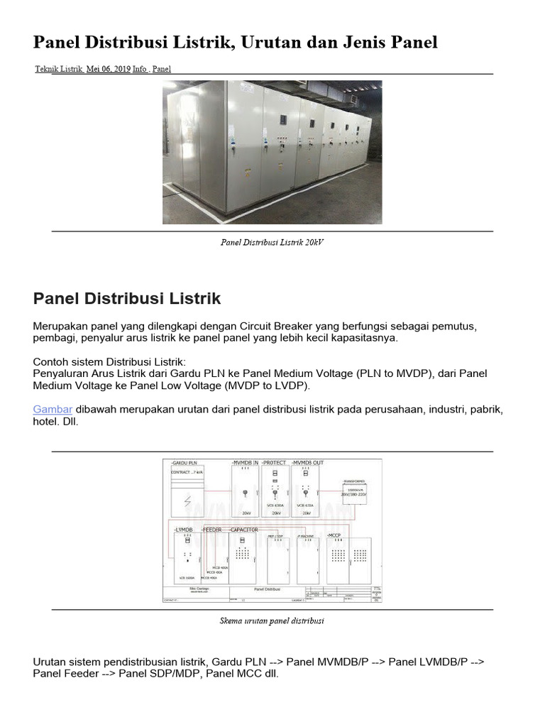 Panel Distribusi Listrik | PDF
