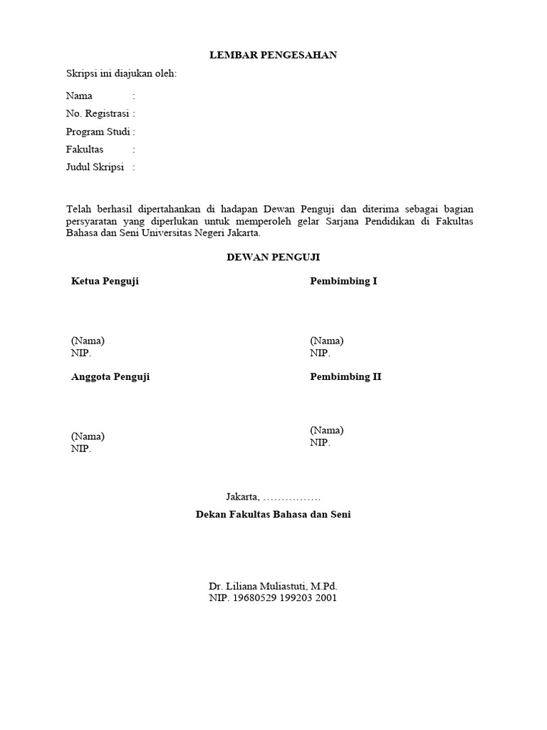 Template - LEMBAR PENGESAHAN | PDF