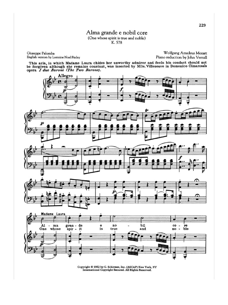 Mozart Alma Grande e Nobil Core | PDF