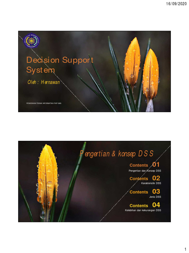 Decision Support System: Pengertian & Konsep DSS | PDF