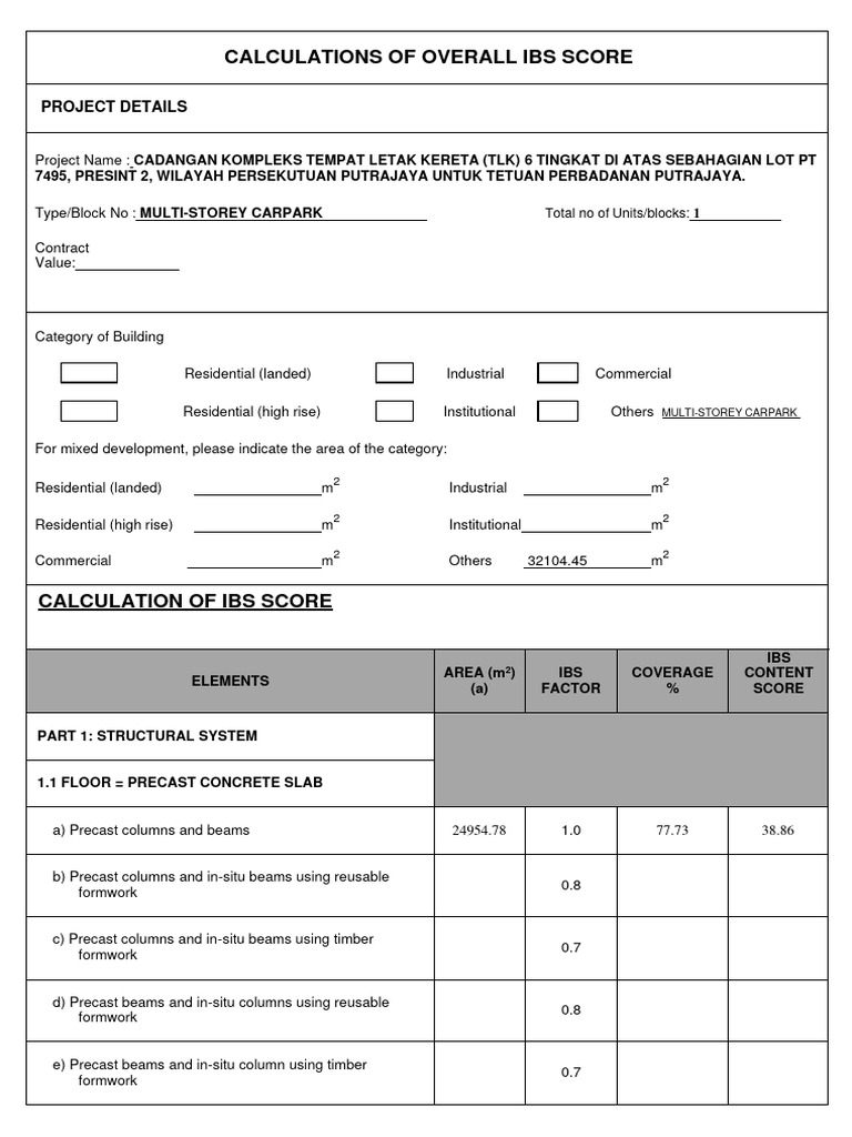 Form CIDB IBS Score M1 2018 - TLK P2 - 031123 - Organized | PDF
