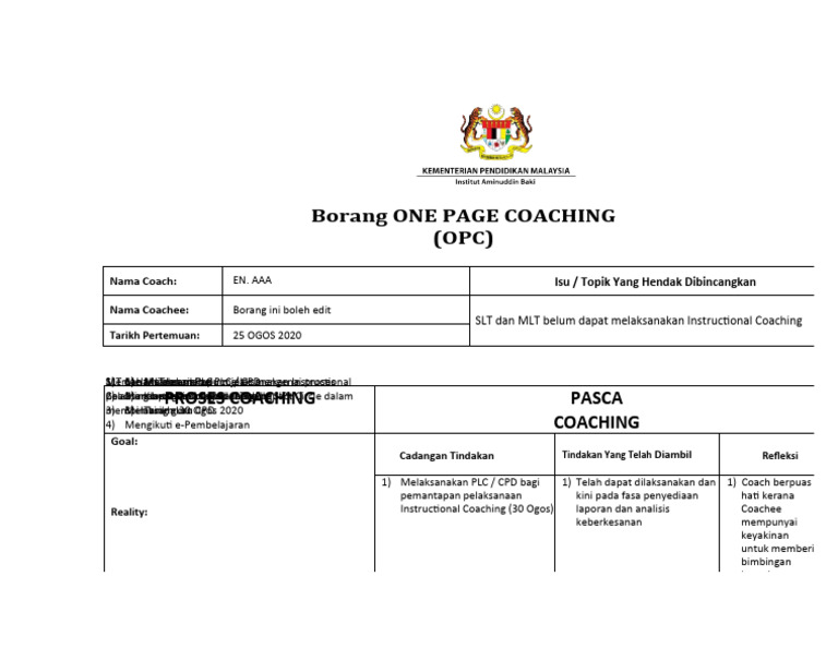 Borang One Page C &M | PDF