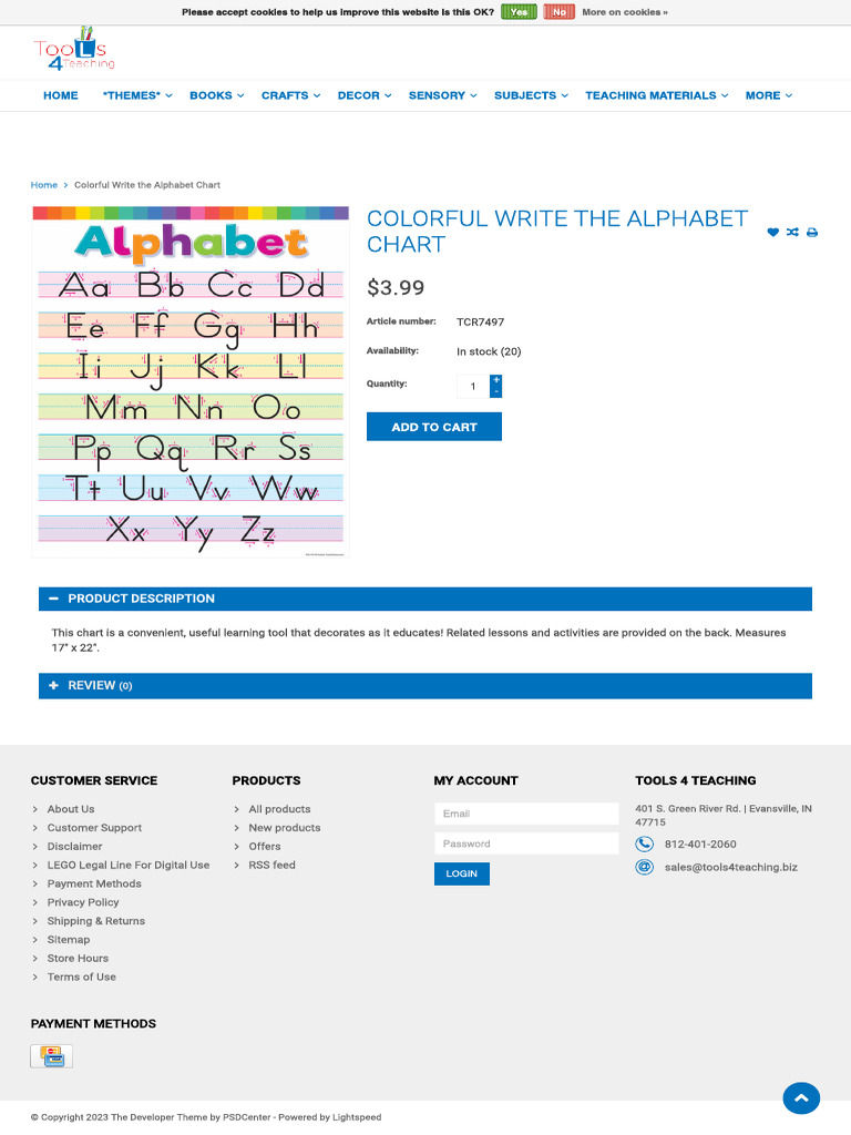 Colorful Write The Alphabet Chart - Tools 4 Teach 3 | PDF
