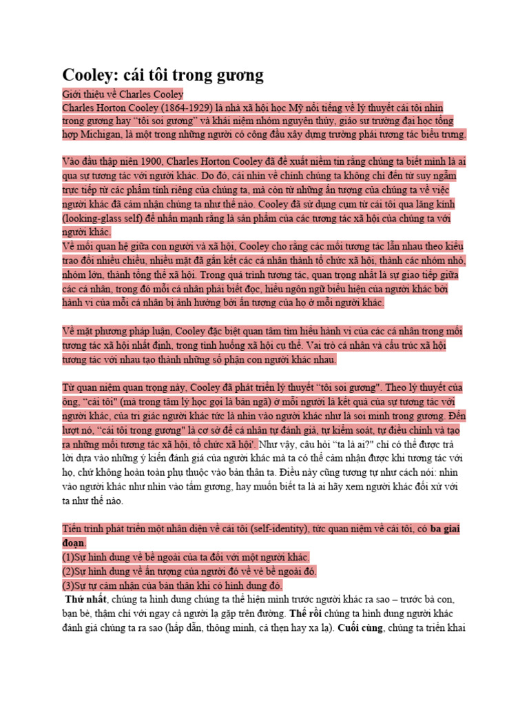 Cooley - Cái Tôi Trong Gương | PDF