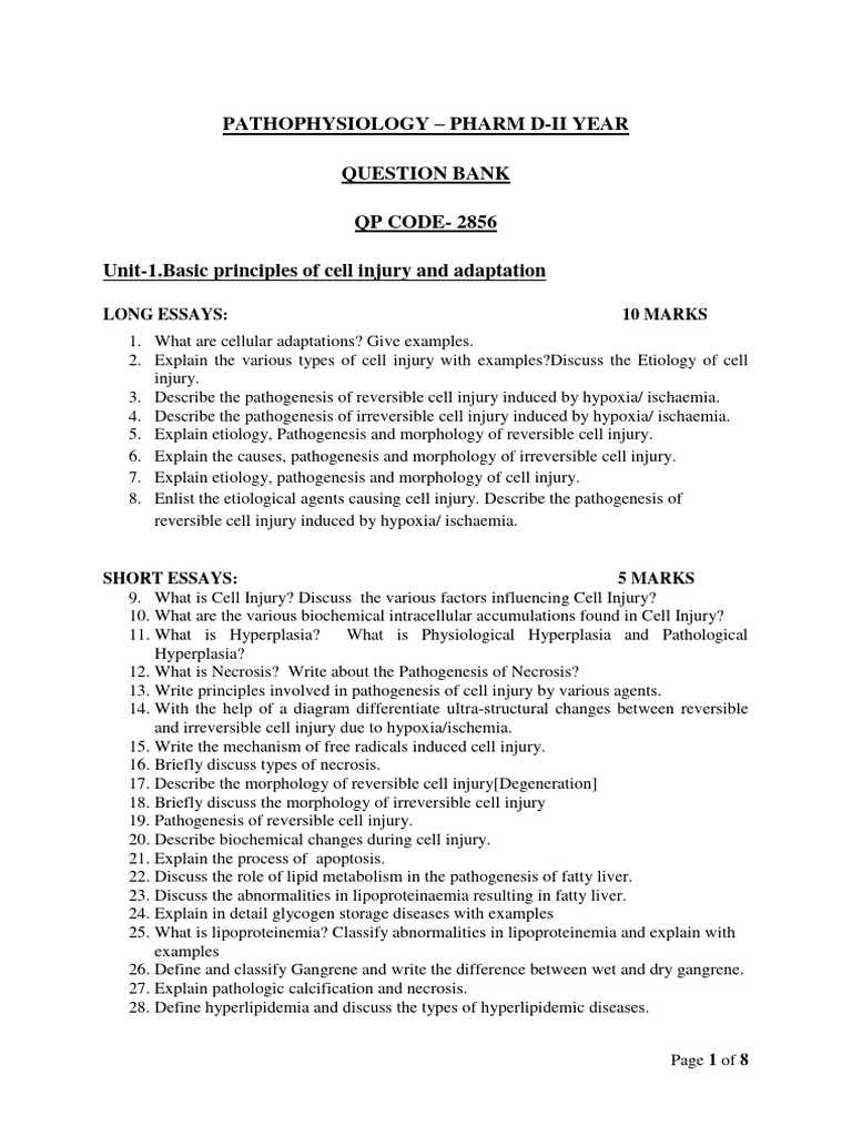Pathophysiology - Pharm D-Ii Year | PDF | Inflammation | Immune System