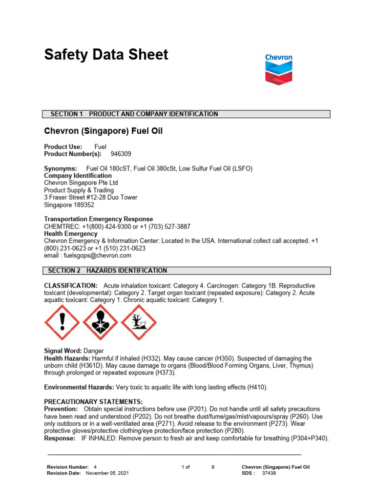 Lsfo MSDS 2021 | PDF | Toxicity | Fuel Oil