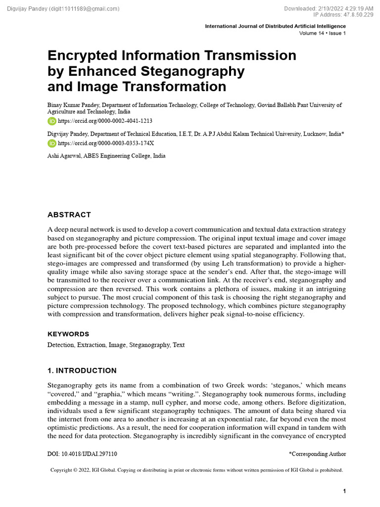 Encrypted-Information-Transmission-by-Enhanced-Steganography-and-Image-Transformation Front Page ...