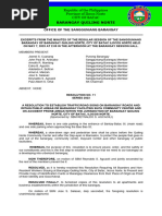 Sample Brgy Resolution | PDF | Devolution | Local Government
