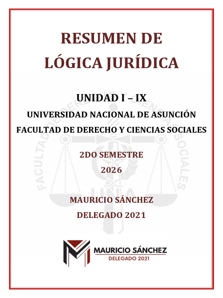 Lógica Jurídica Resumen Mauri Sanchez 2021 | PDF | Razonamiento ...
