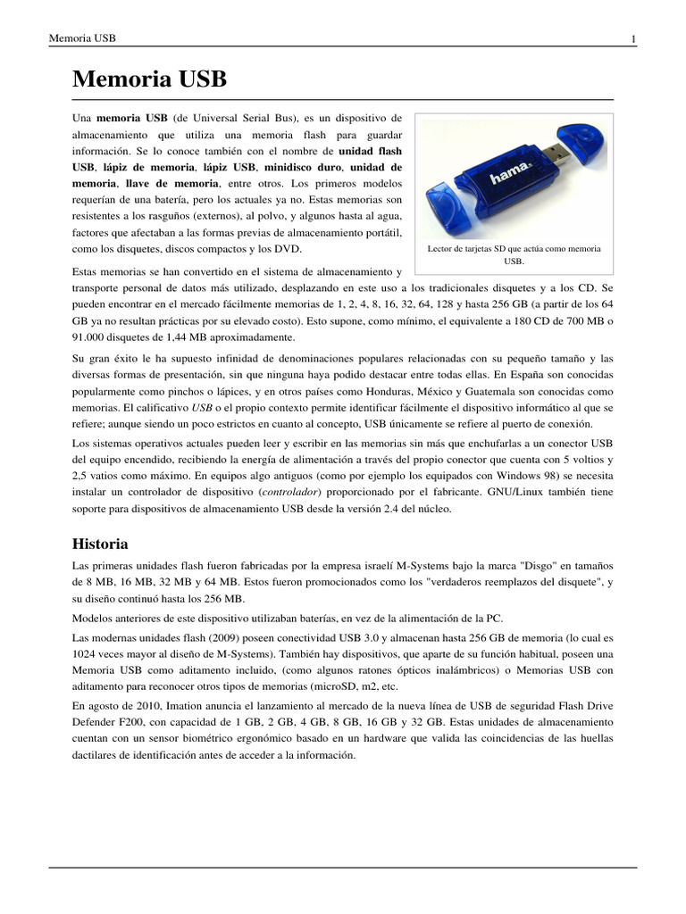 Memoria Usb | PDF | Memoria USB | USB