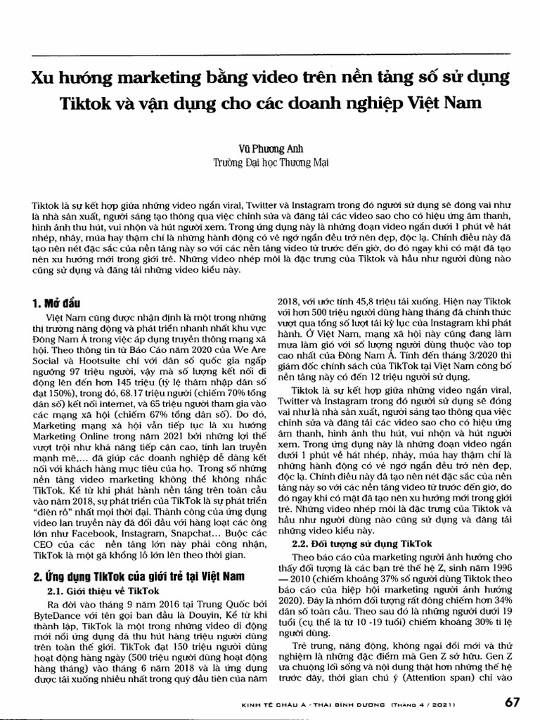 Bao Cao Tik Tok | PDF