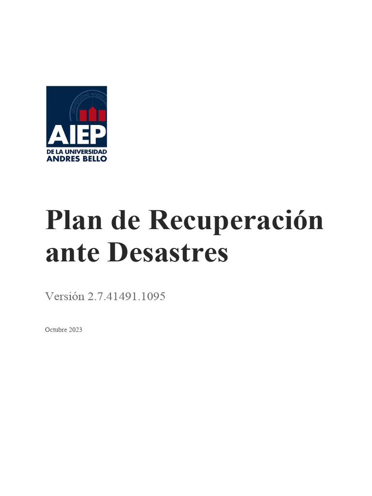 Plan De Recuperación Ante Desastres Pdf Software Servidor