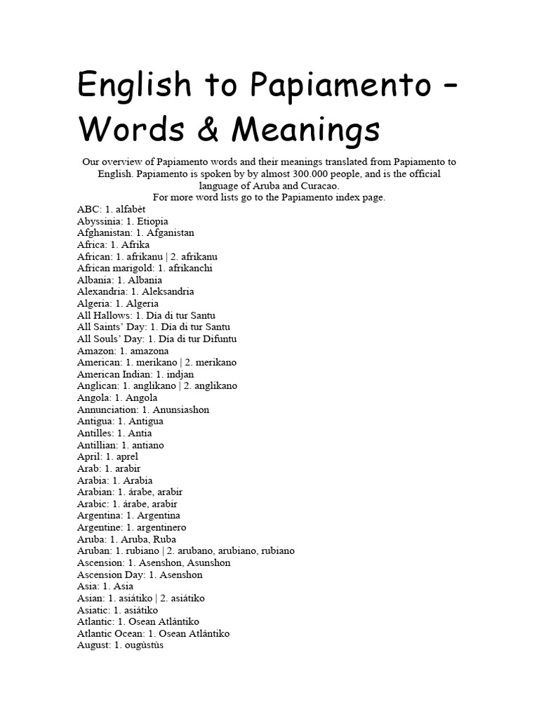 English To Papiamento | PDF | Social Science | Foreign Language Studies