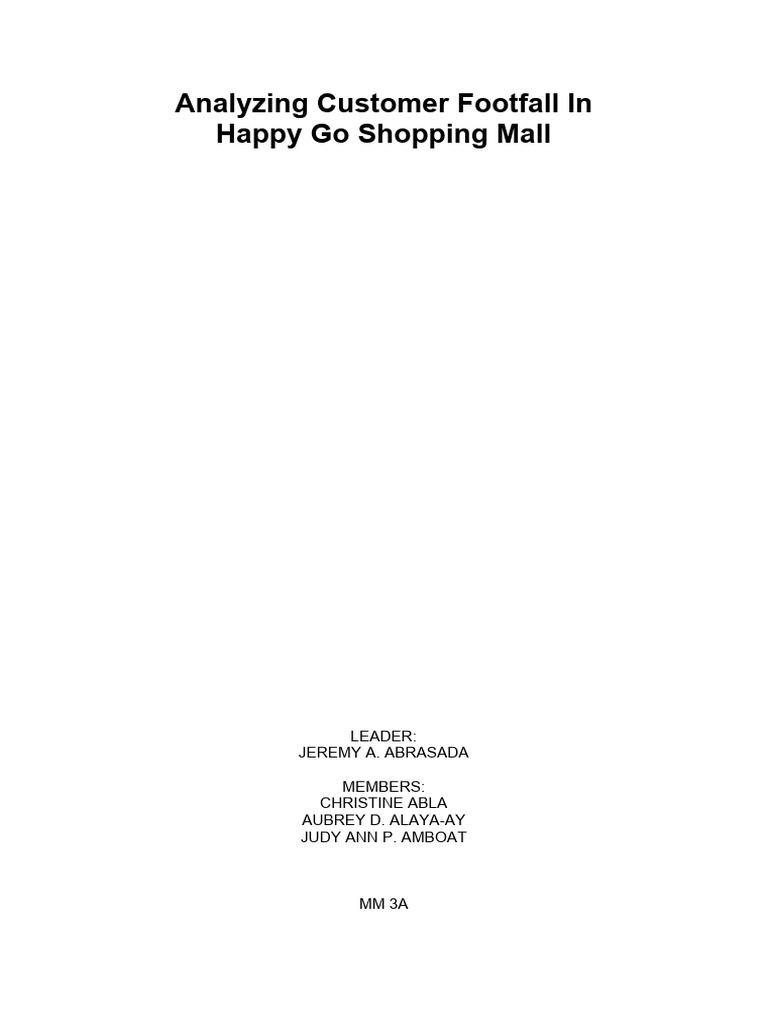 Happy Go Shopping Mall Footfall | PDF | Shopping Mall | Marketing