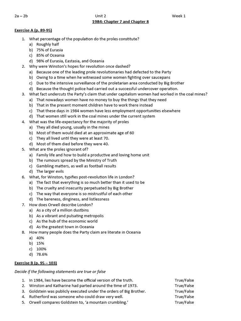 1984 Chapter Seven Eight | PDF