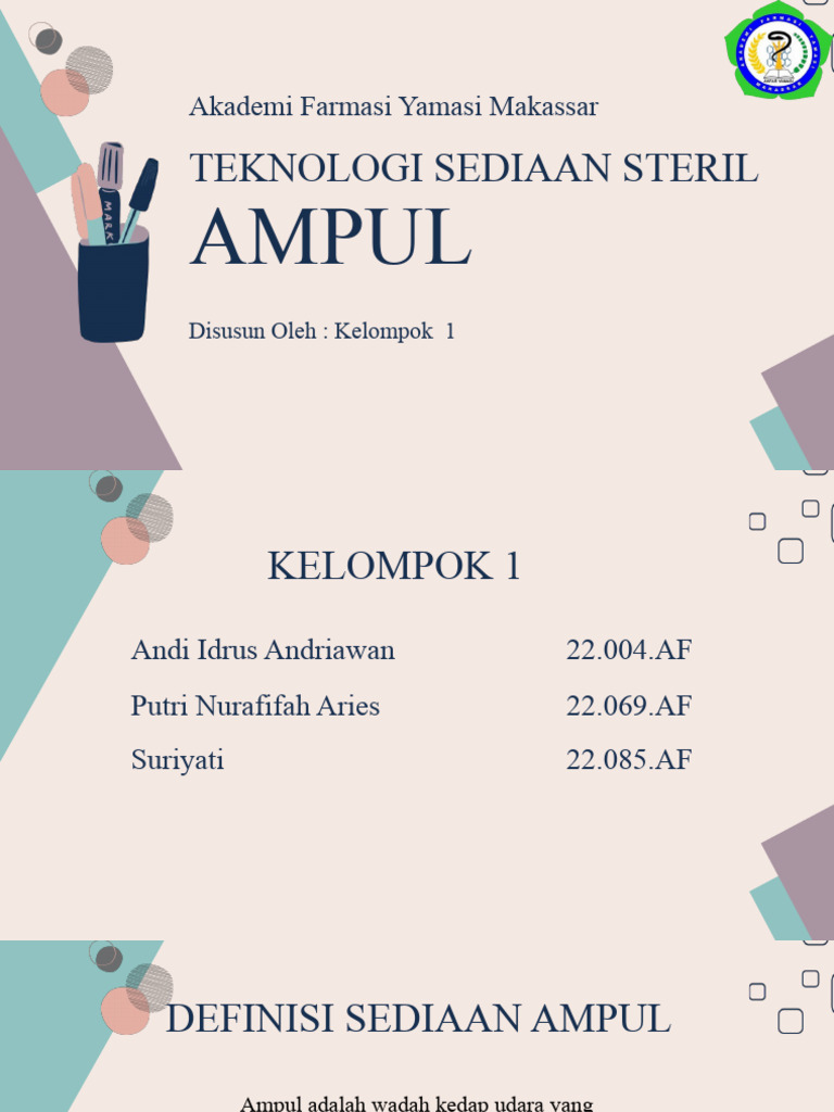 Panduan Lengkap Sediaan Ampul | PDF