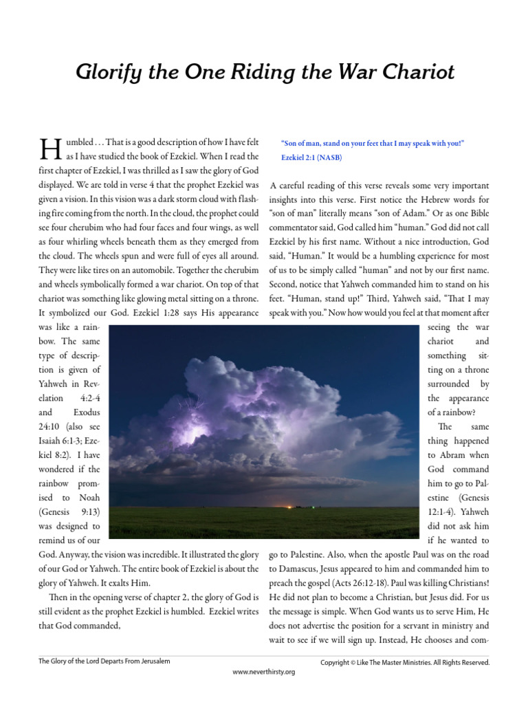 Ezekiel 20230306 Glory The One Riding The War Chariot PDF | PDF
