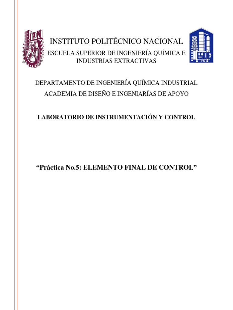 Práctica 6. ELEMENTO FINAL DE CONTROL | PDF