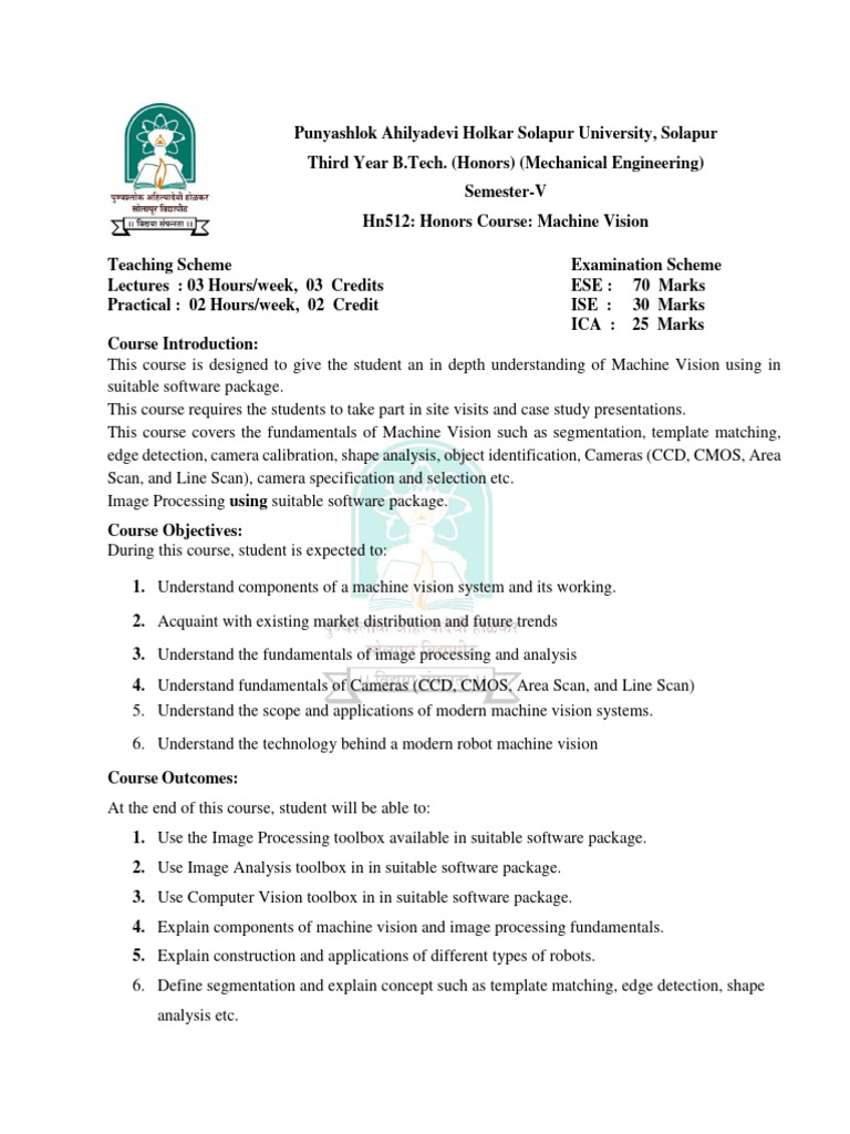 Mech Honours Syllabus WEF 2022 23 PAHSUS | PDF | 3 D Printing ...