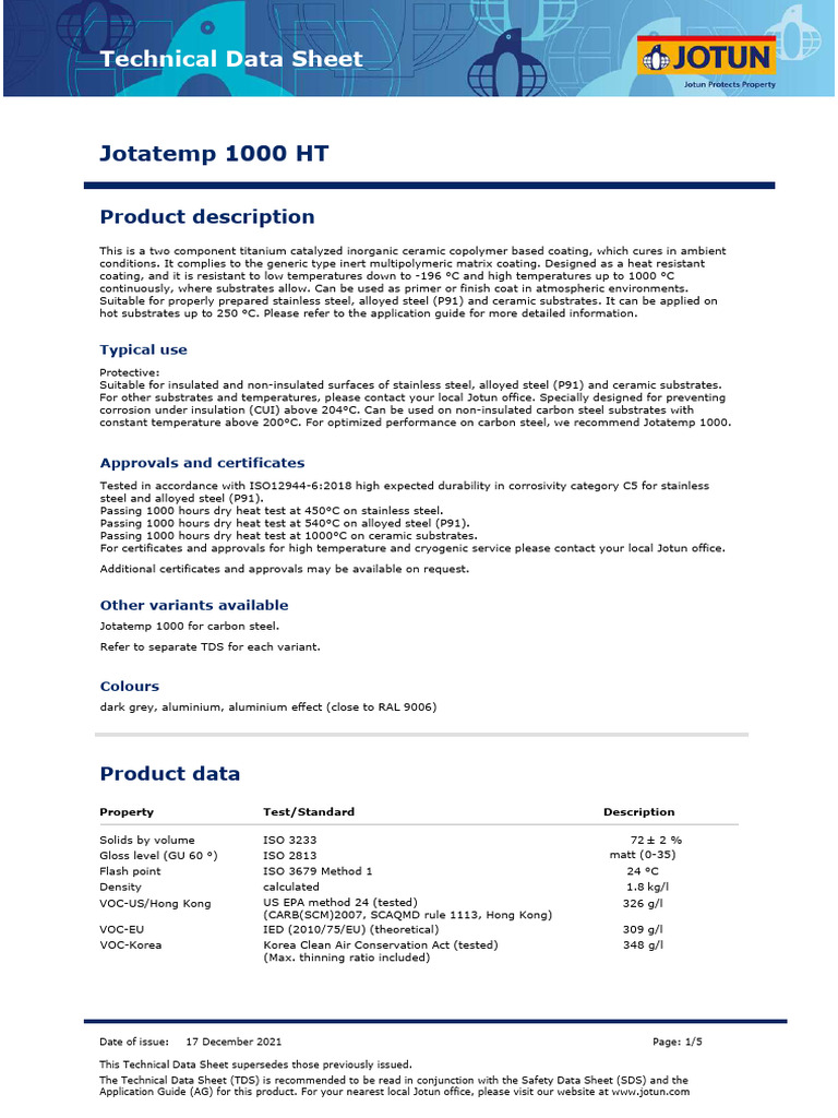 JT TDS | PDF | Stainless Steel | Steel