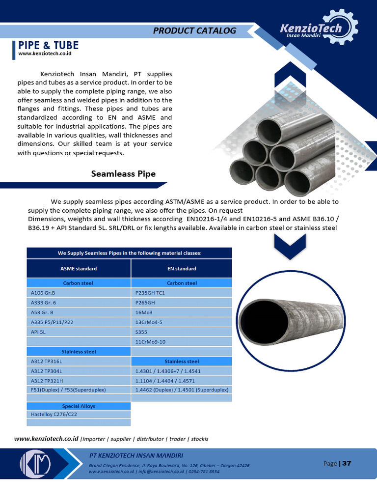 Industrial Pipe & Tube Catalog | PDF