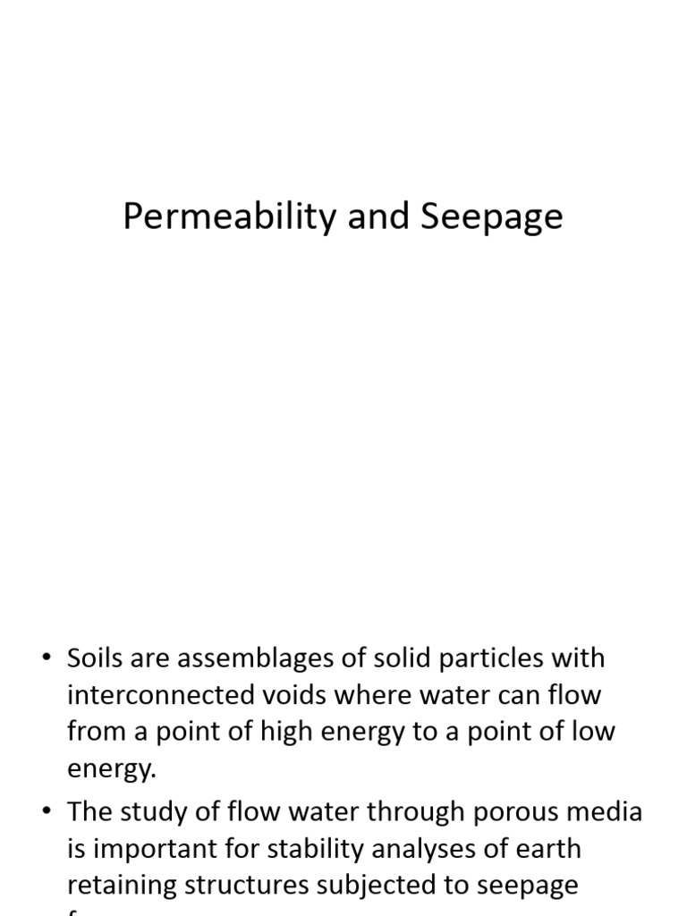 Permeability and Seepage 034355 | PDF | Soil Mechanics | Permeability (Earth Sciences)