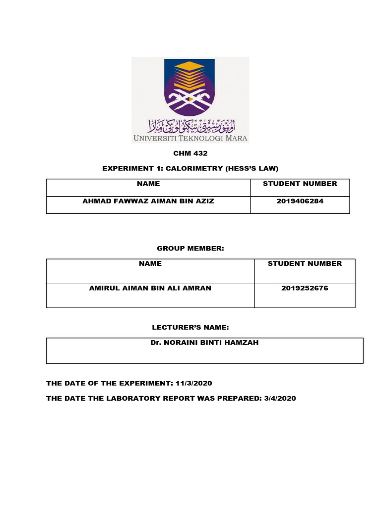 EXPERIMENT 1 Report | PDF | Teaching Methods & Materials