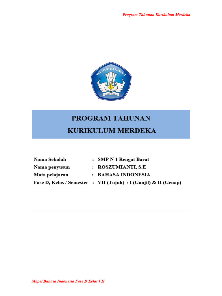 Kurikulum Merdeka Bahasa Indonesia VII | PDF