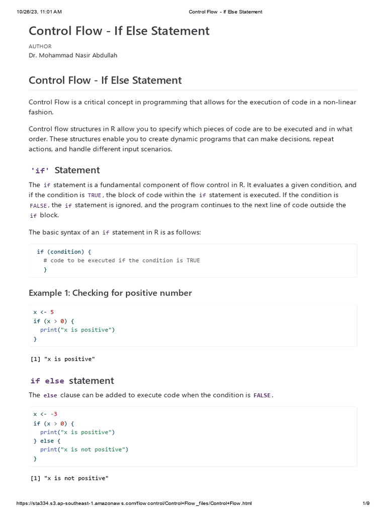 Control Flow - If Else Statement | PDF | Control Flow | Software Development