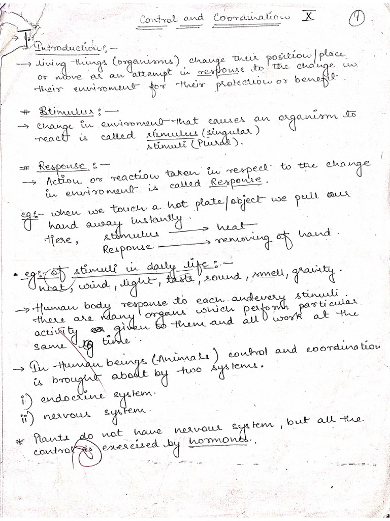 Ch-7 Control and Coordination. | PDF