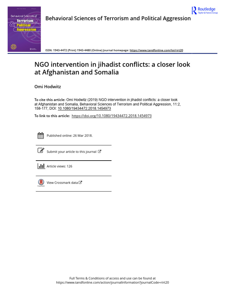 (19b) NGO Intervention in Jihadist Conflicts A Closer Look at ...