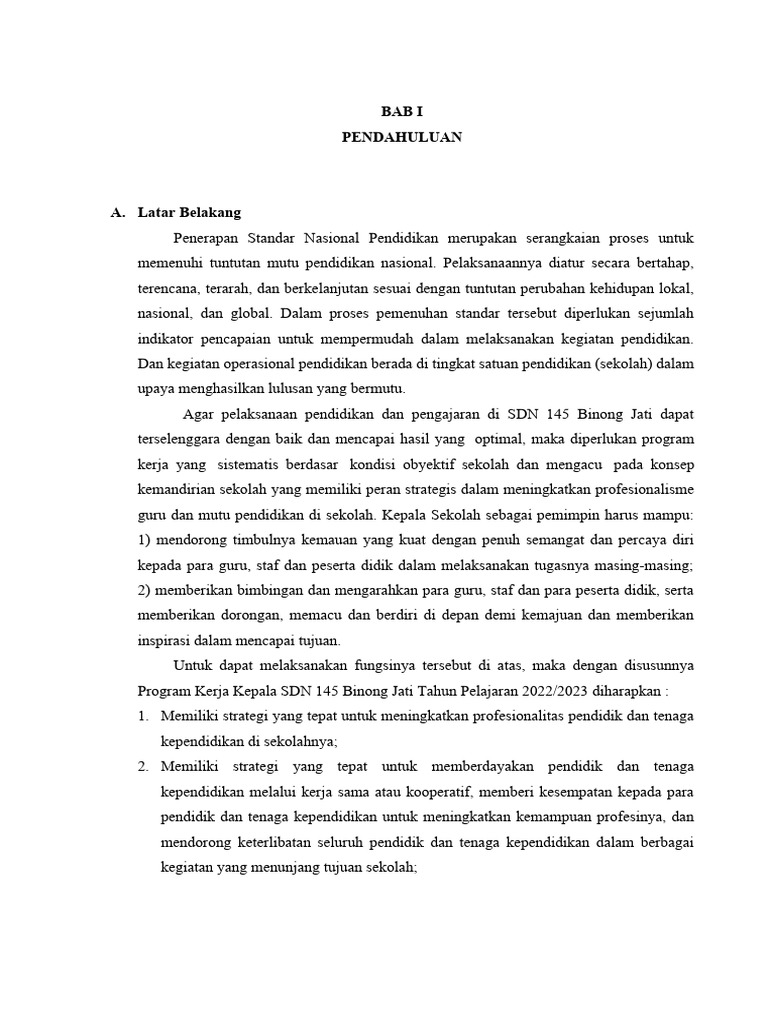 Program Kerja KS | PDF