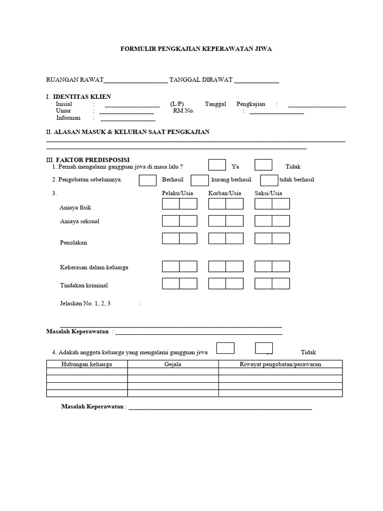 Format Askep Klinik Jiwa | PDF