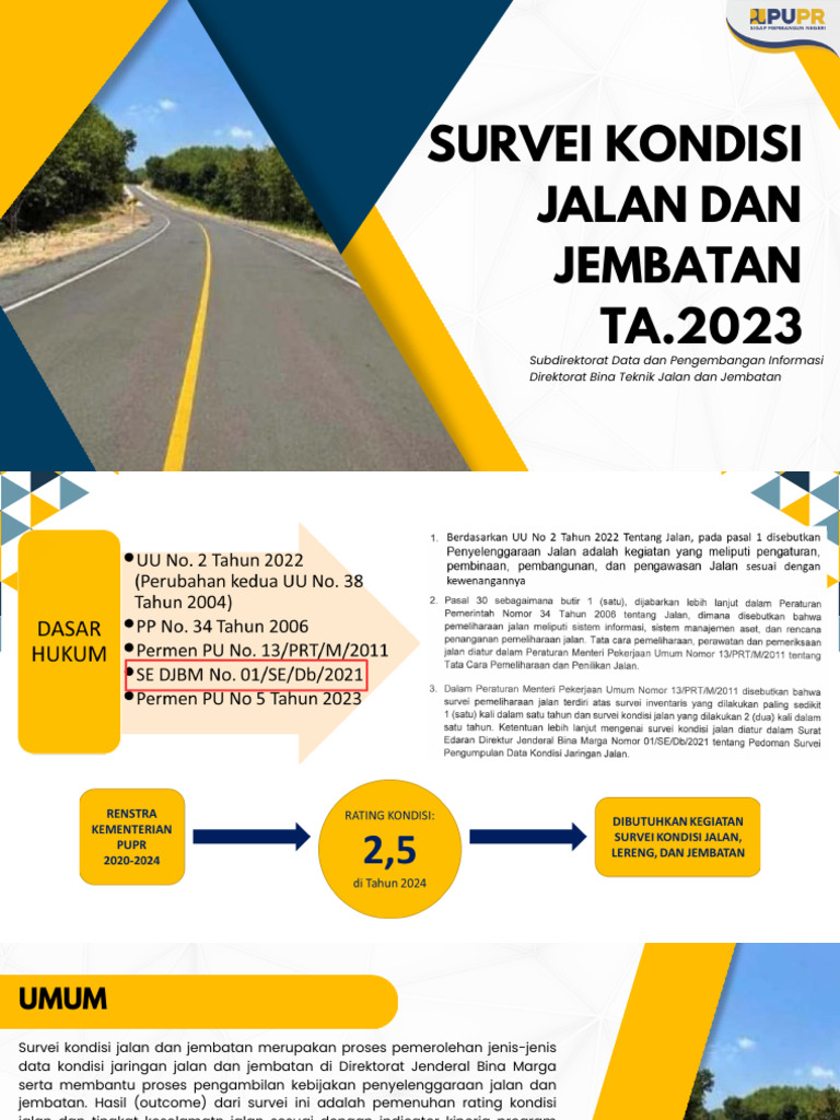 Survei Kondisi Jalan Dan Jembatan TA. 2023 | PDF