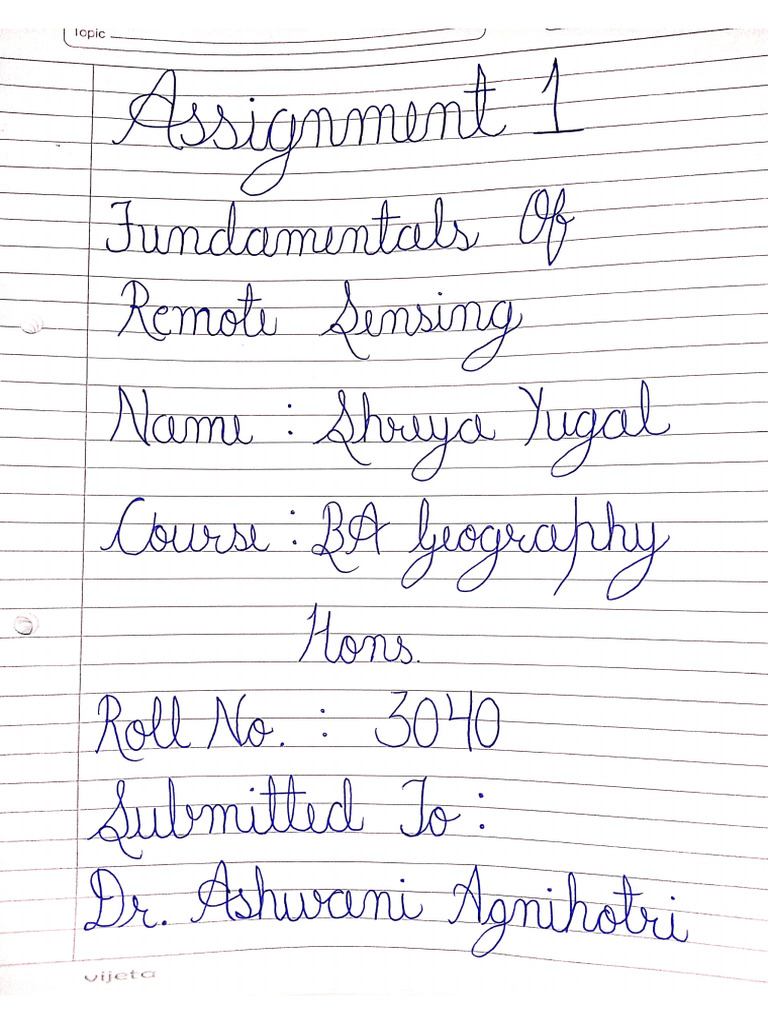 Remote Sensing Assignment | PDF