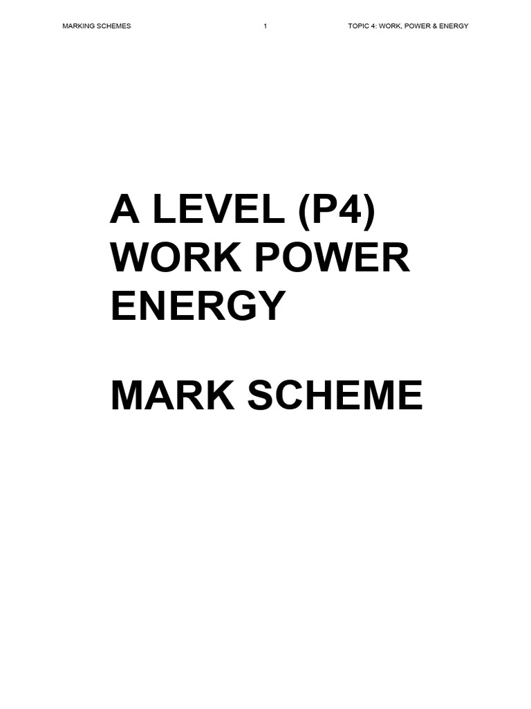 Mark Scheme | PDF | Force | Classical Mechanics