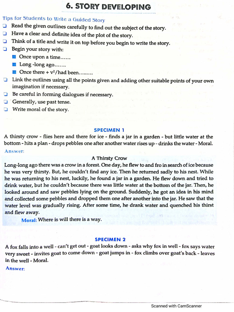 Story Writing and Paragraph Writing (Samples) | PDF