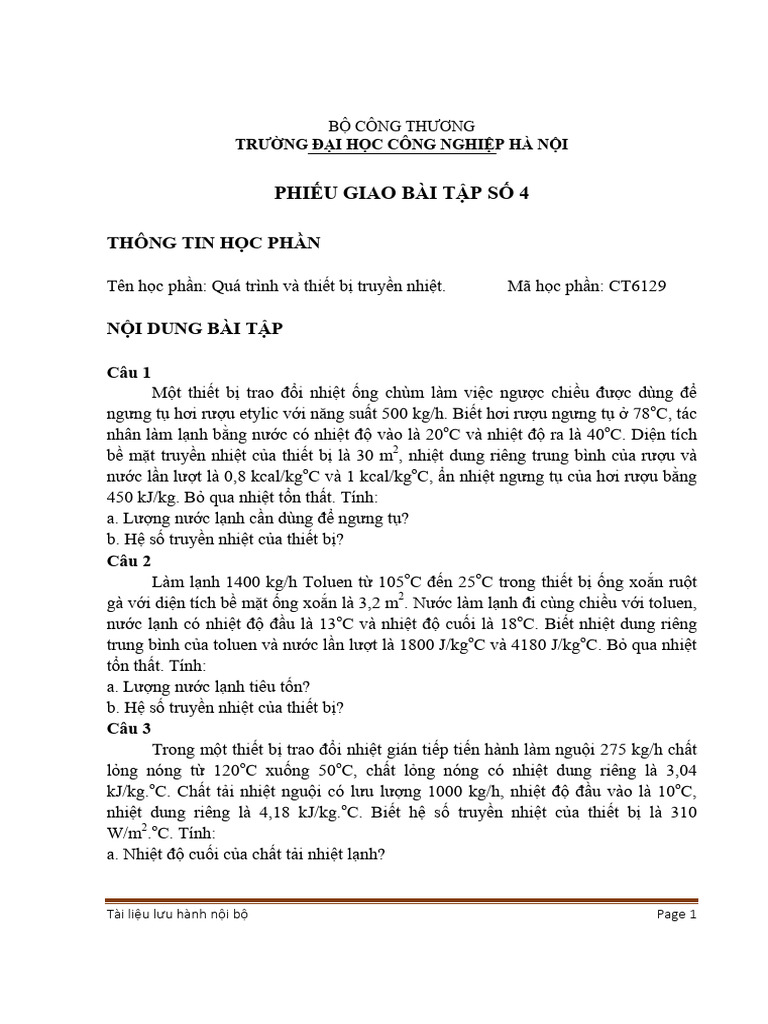 Phieu Bai Tap So 4 | PDF