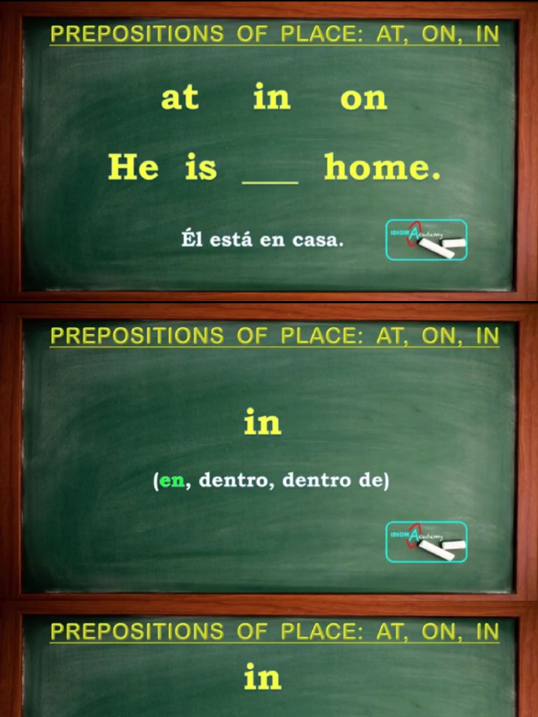 Prepositions of Place - In, On, at | PDF