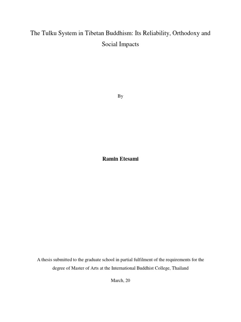 The Tulku System in Tibetan Buddhism by Ramin Etesami | PDF | Tibetan ...