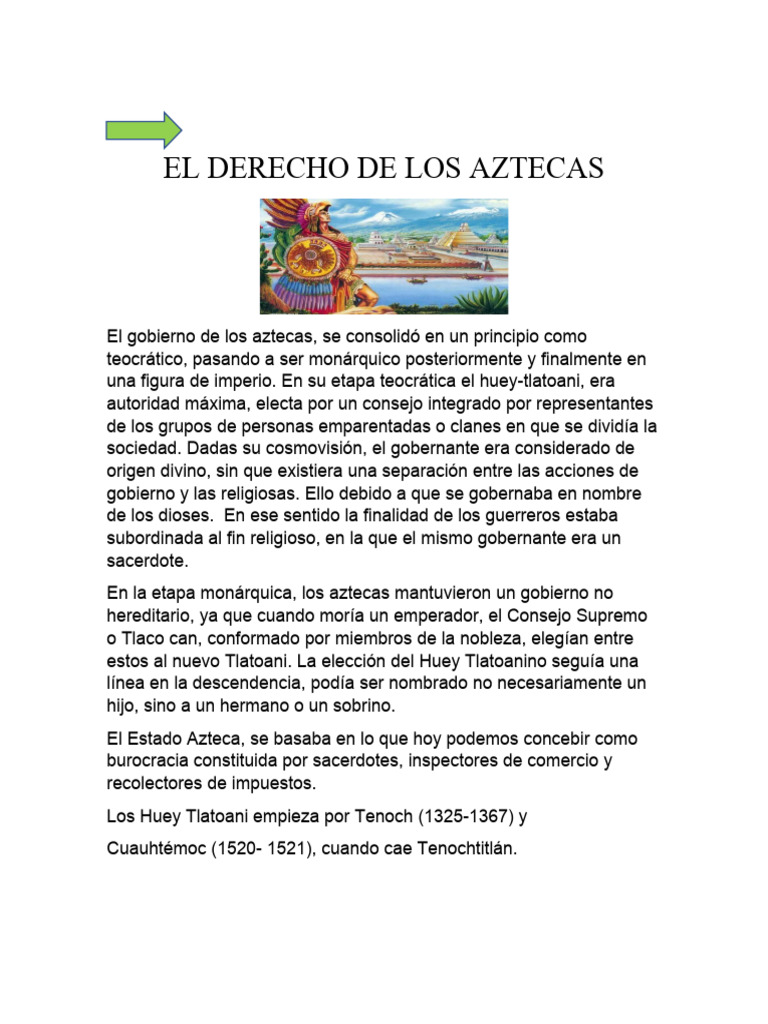 El Derecho de Los Aztecas | PDF | Esclavitud | Crímenes