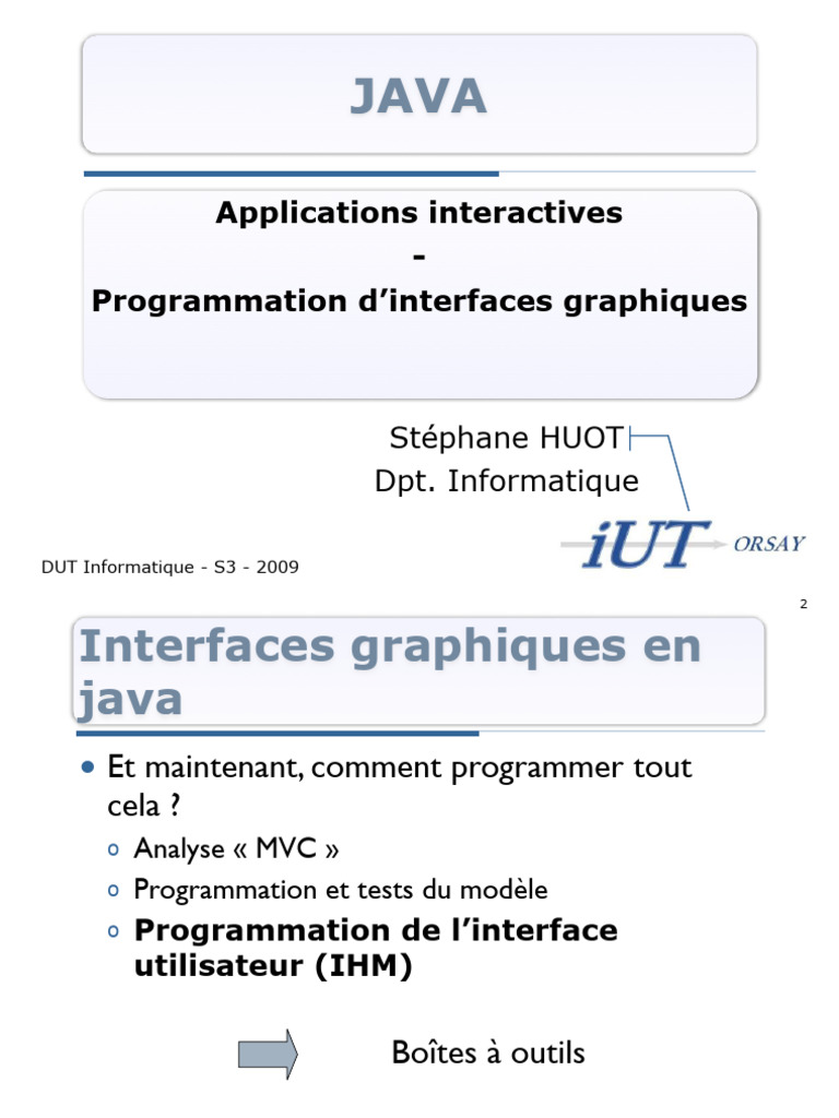 2 ApplicationsInteractives Swing 1page | PDF | Interface graphique | Java (Langage de programmation)
